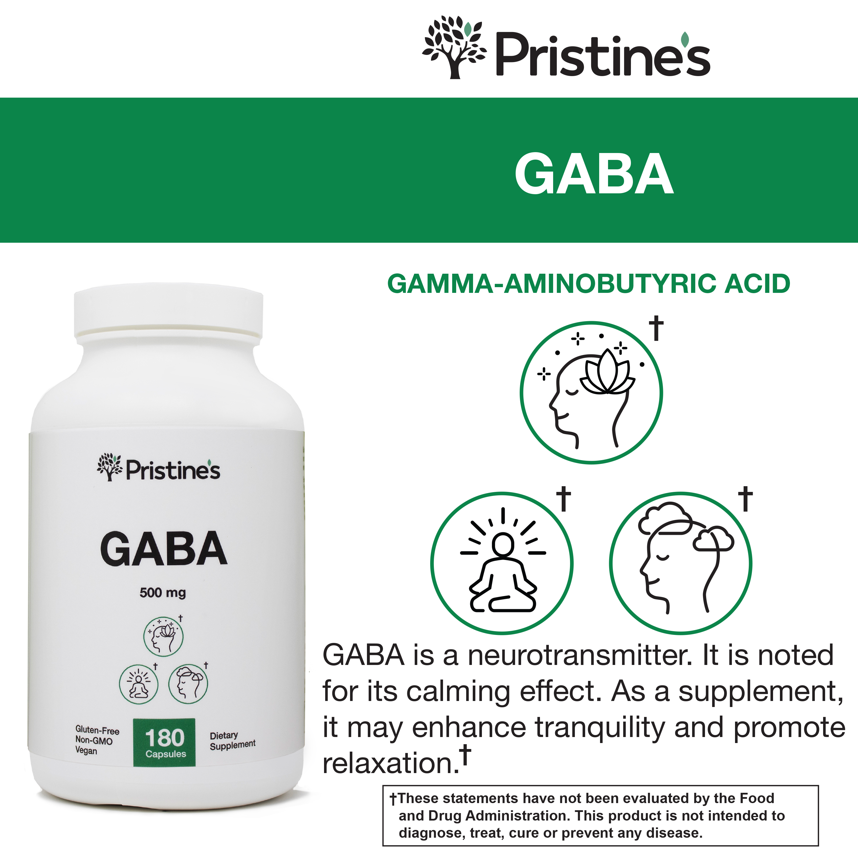 GABA 500 MG - 6 Month Supply – pristines.com